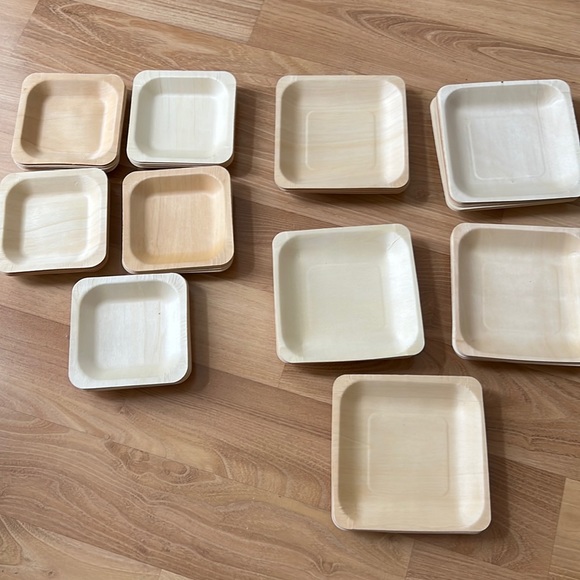 Dining | New Square Palm Leaf Bamboo Look Paper Snack Plates 5 Small ...